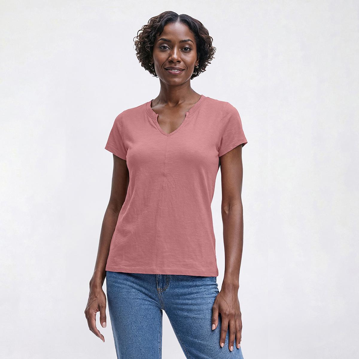 Click here for Plus Size Architect(R) Slub Split Neck Tee prices